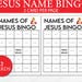 50 Names of Jesus Bingo Cards, Sunday School Game, Bible Bingo ...