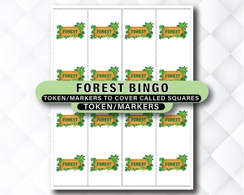 60 Forest Bingo Cards, Nature Party Game, Forest Hunt Bingo Cards ...
