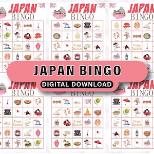 60 Japan Bingo Cards, Japan Travel Bingo, Asia Trip Vacation, Japanese ...