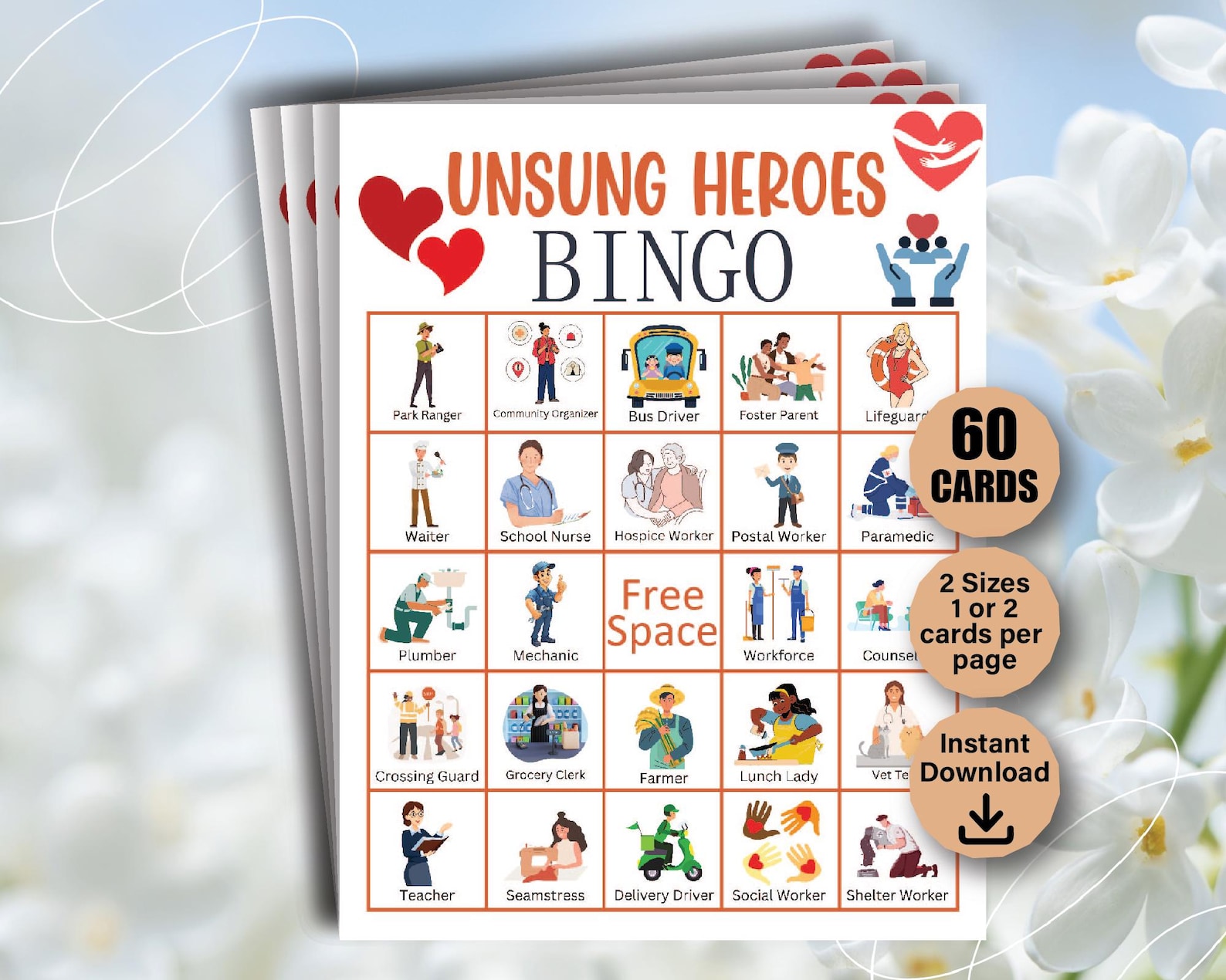 60 Unsung Heroes Bingo Card, Superheroes Bingo Games, Unsung Heroes ...