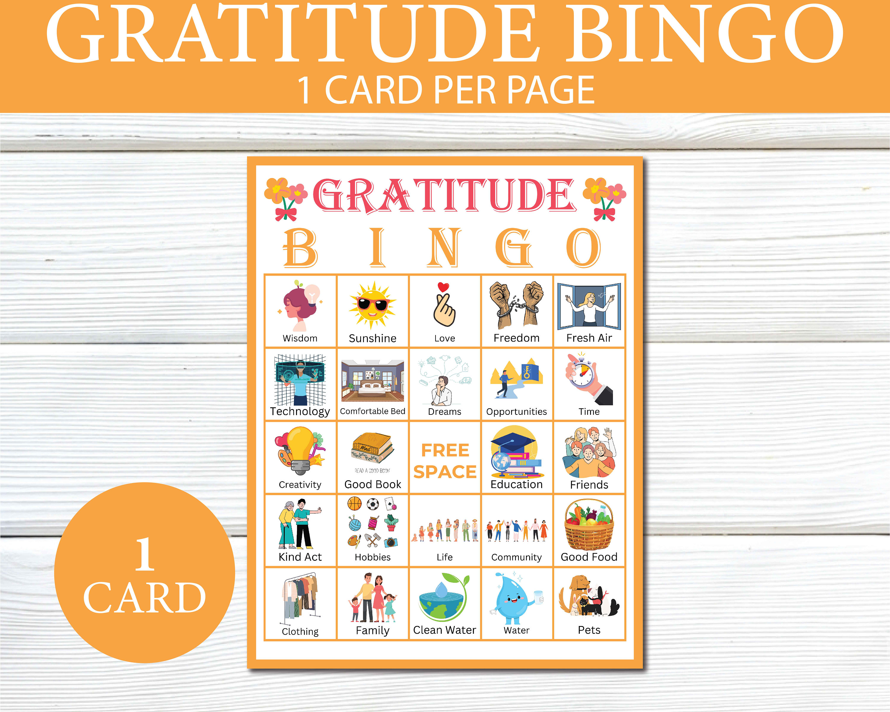 Gratitude Bingo, 50 Gratitude Bingo Cards, Mindfulness Bingo, Gratitude ...