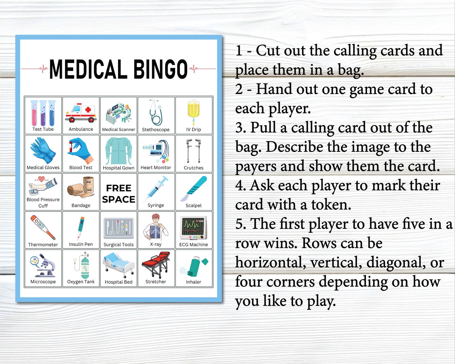 Medical Bingo, 50 Printable Medical Bingo Card, Doctor Retirement Game ...