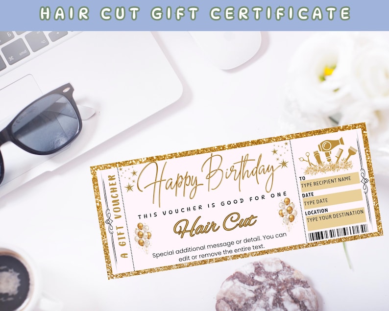 Printable Haircut Gift Certificate Template | Editable Canva Hair Salon ...