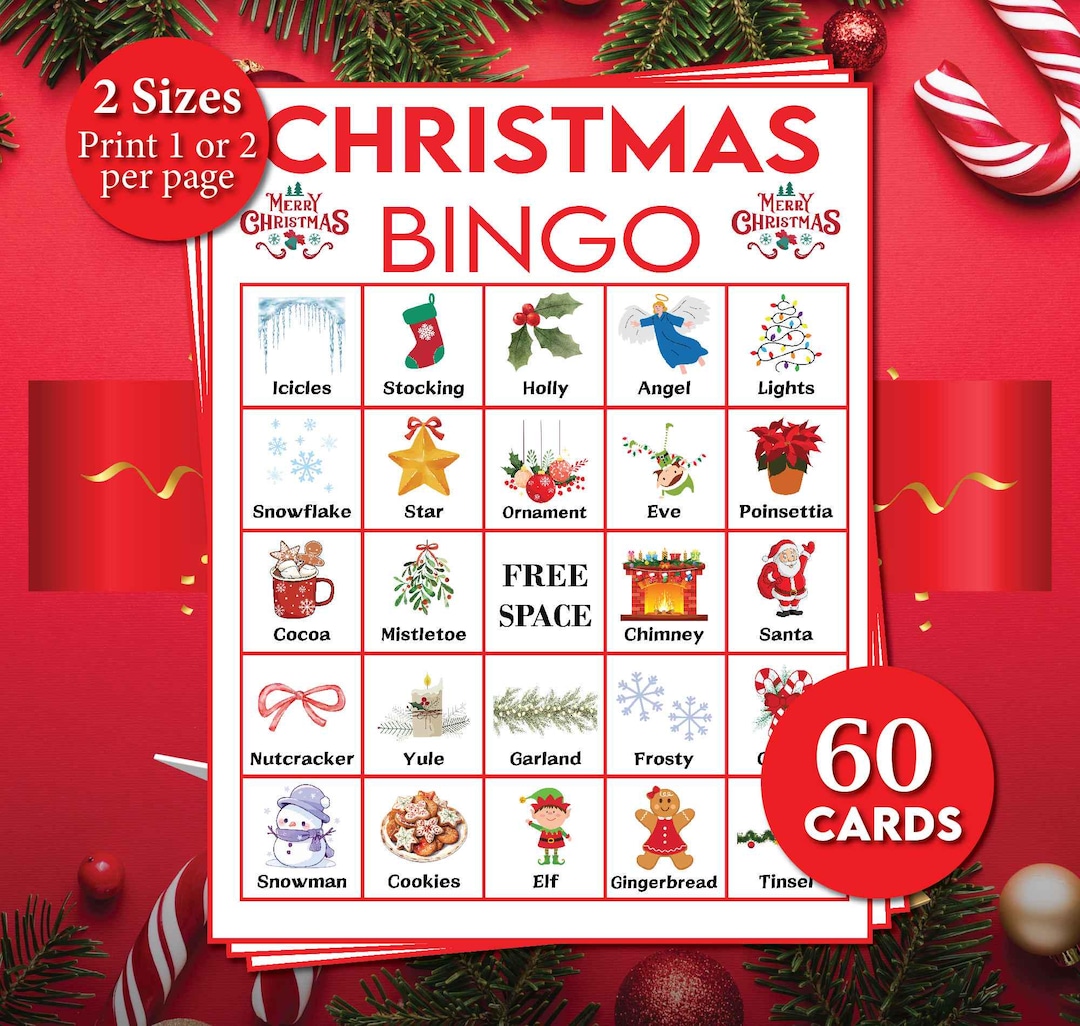 Christmas Bingo, Printable Christmas Bingo, Holiday Bingo, Christmas ...