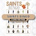 60 Catholic Saints Bingo Cards, All Saints' Day Party Game, Christian ...