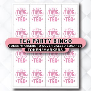 60 Tea Party Bingo Cards, High Tea Bingo, Tea Party Birthday Bingo ...