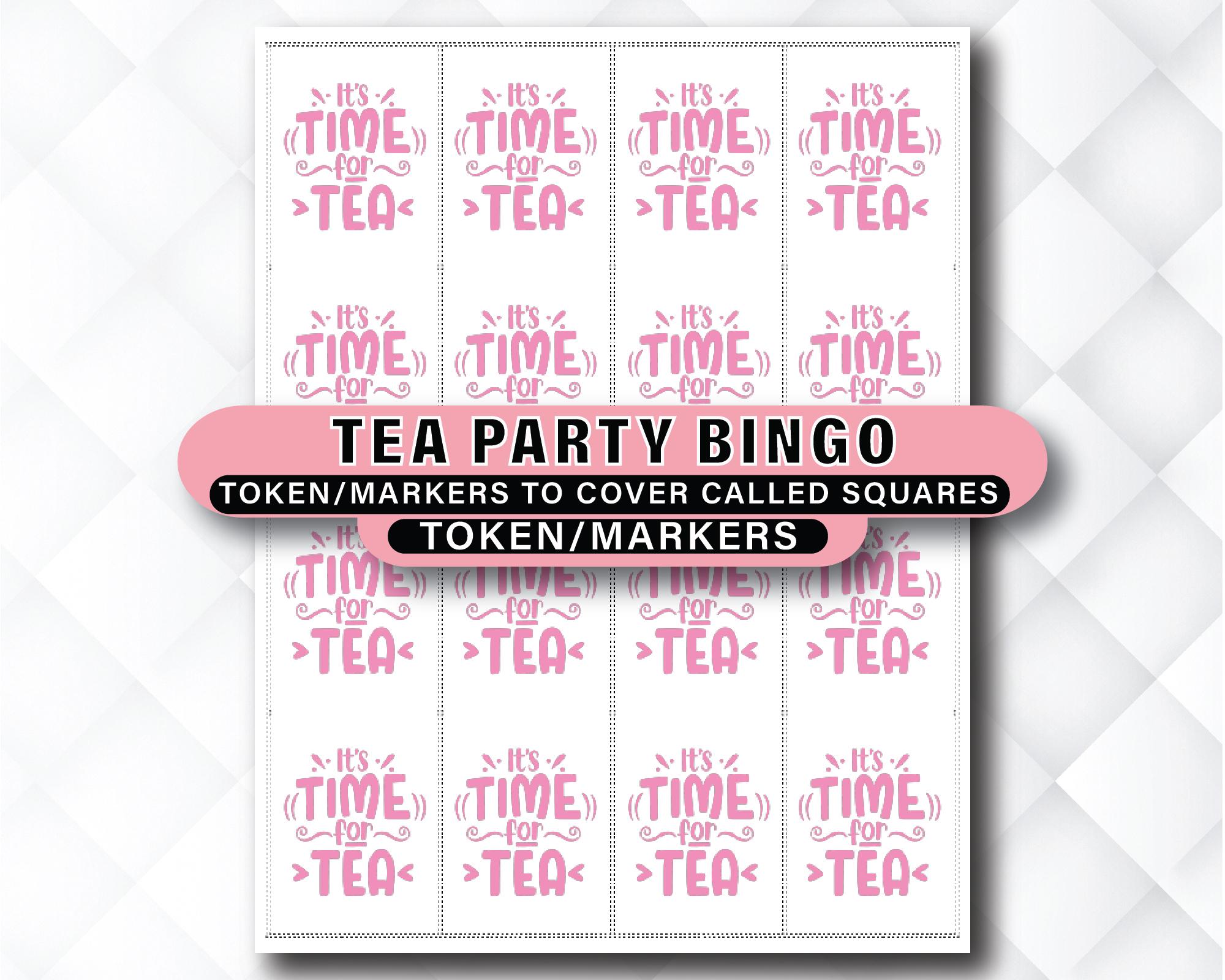 60 Tea Party Bingo Cards, High Tea Bingo, Tea Party Birthday Bingo ...