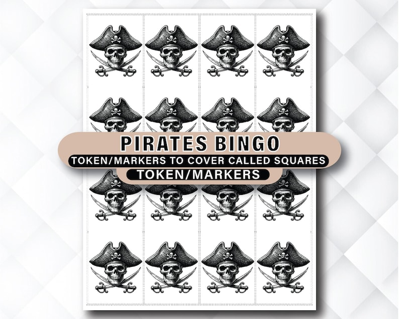 60 Pirate Bingo Cards, Pirate Bingo Games, Pirate Birthday Party ...