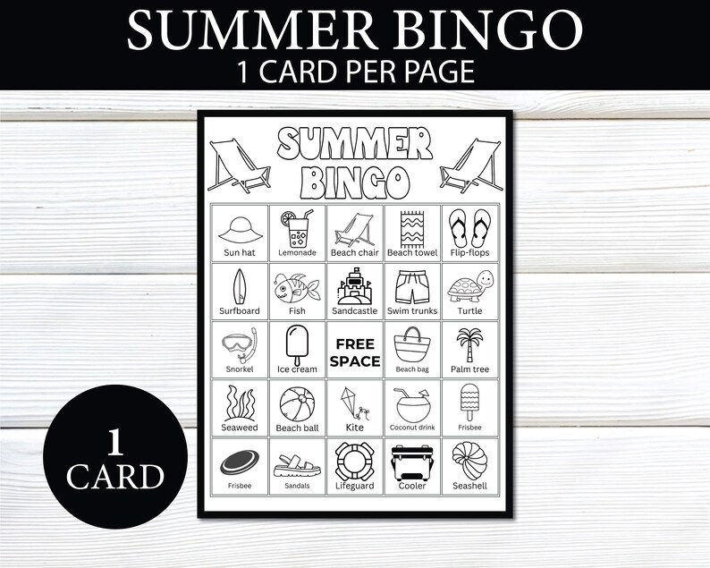 Summer Bingo, 40 Summer Bingo Cards, Summer Game, Kid's Printable Bingo ...