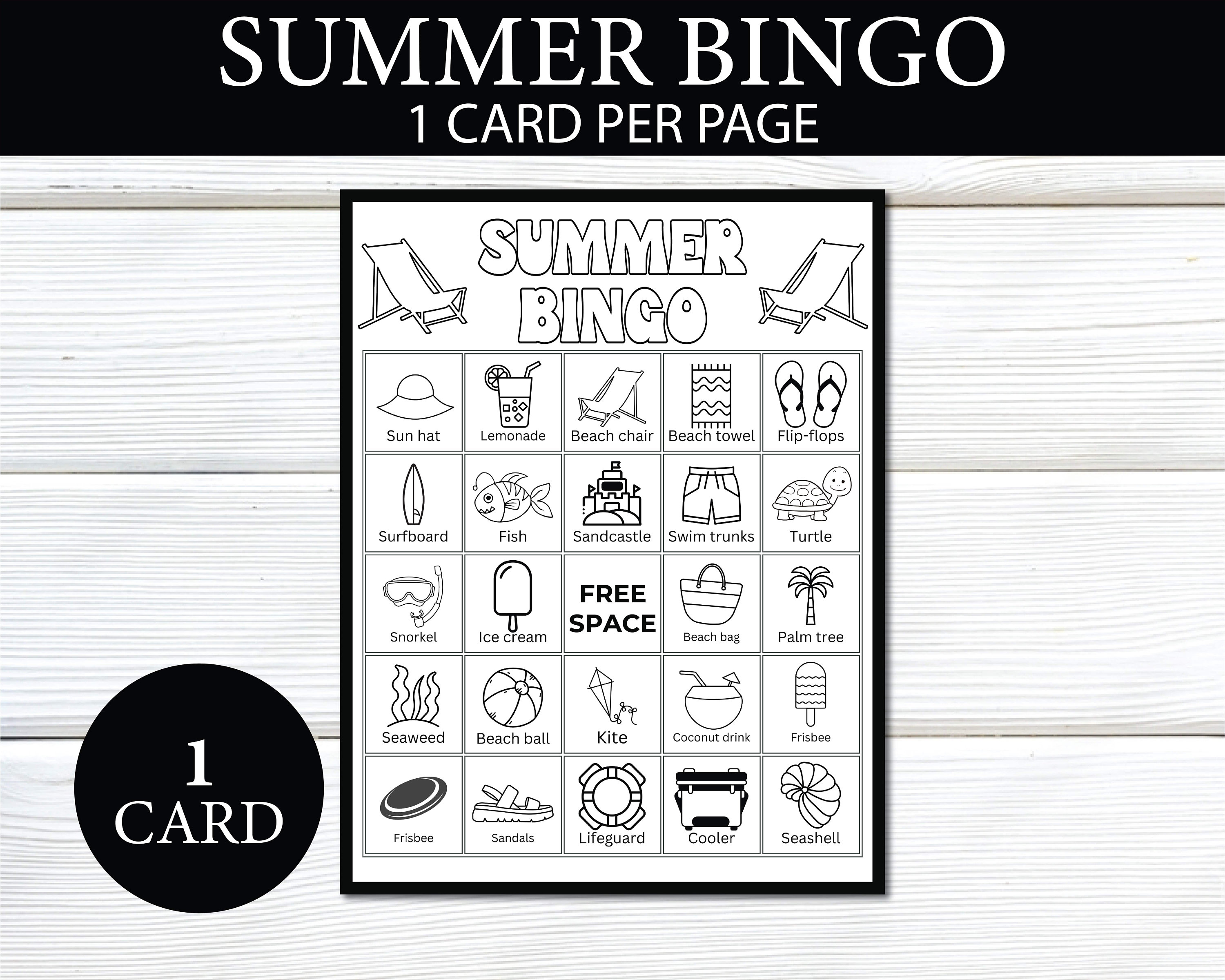 Summer Bingo, 40 Summer Bingo Cards, Summer Game, Kid's Printable Bingo ...