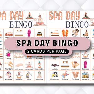 Spa Bingo, 60 Spa Bingo Cards, Spa Birthday Party Game, Spa Themed ...