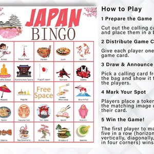 60 Japan Bingo Cards, Japan Travel Bingo, Asia Trip Vacation, Japanese ...