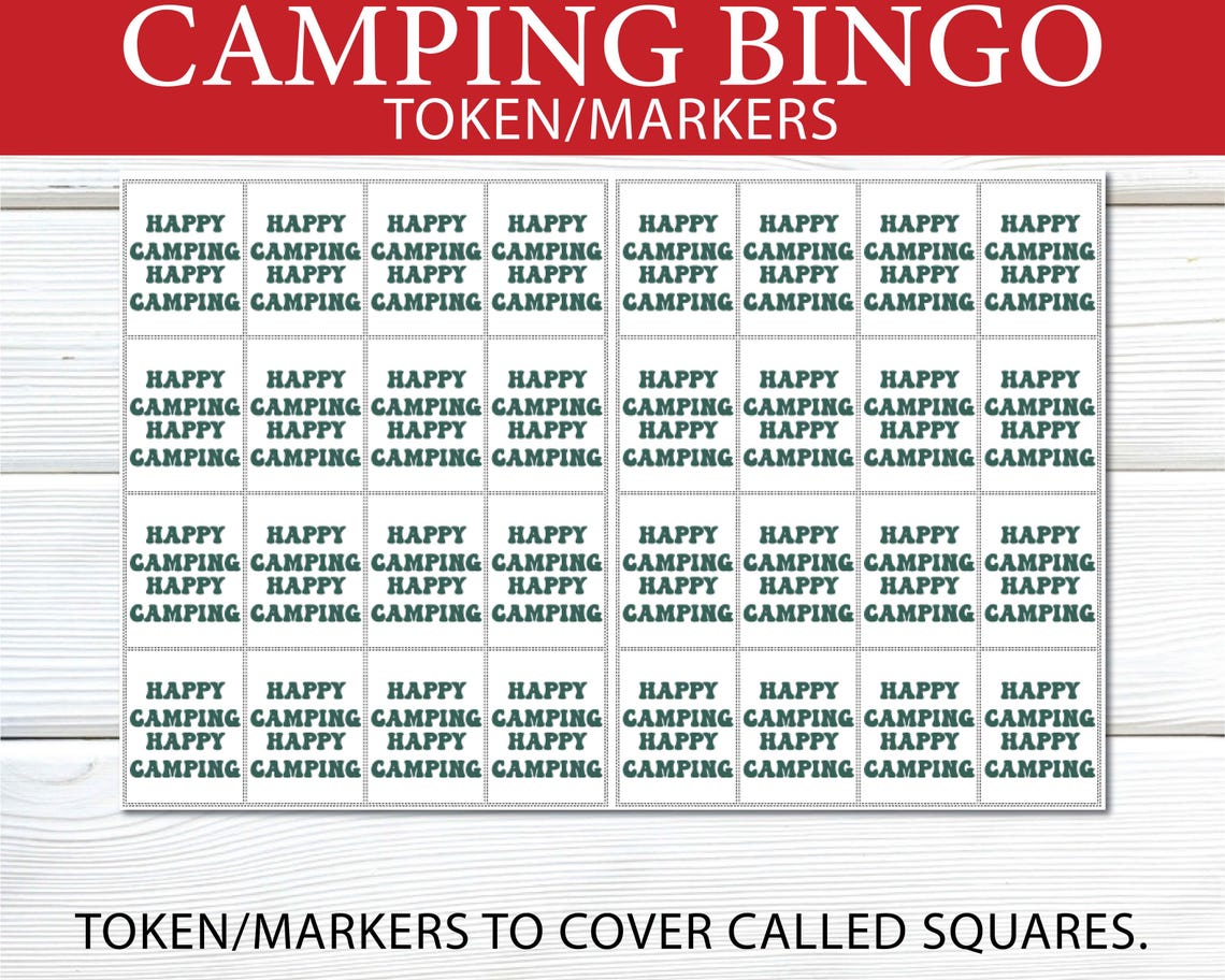 50 Camping Bingo Card Printable Game, Camping Party Game, Forest Nature ...