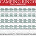 50 Camping Bingo Card Printable Game, Camping Party Game, Forest Nature ...