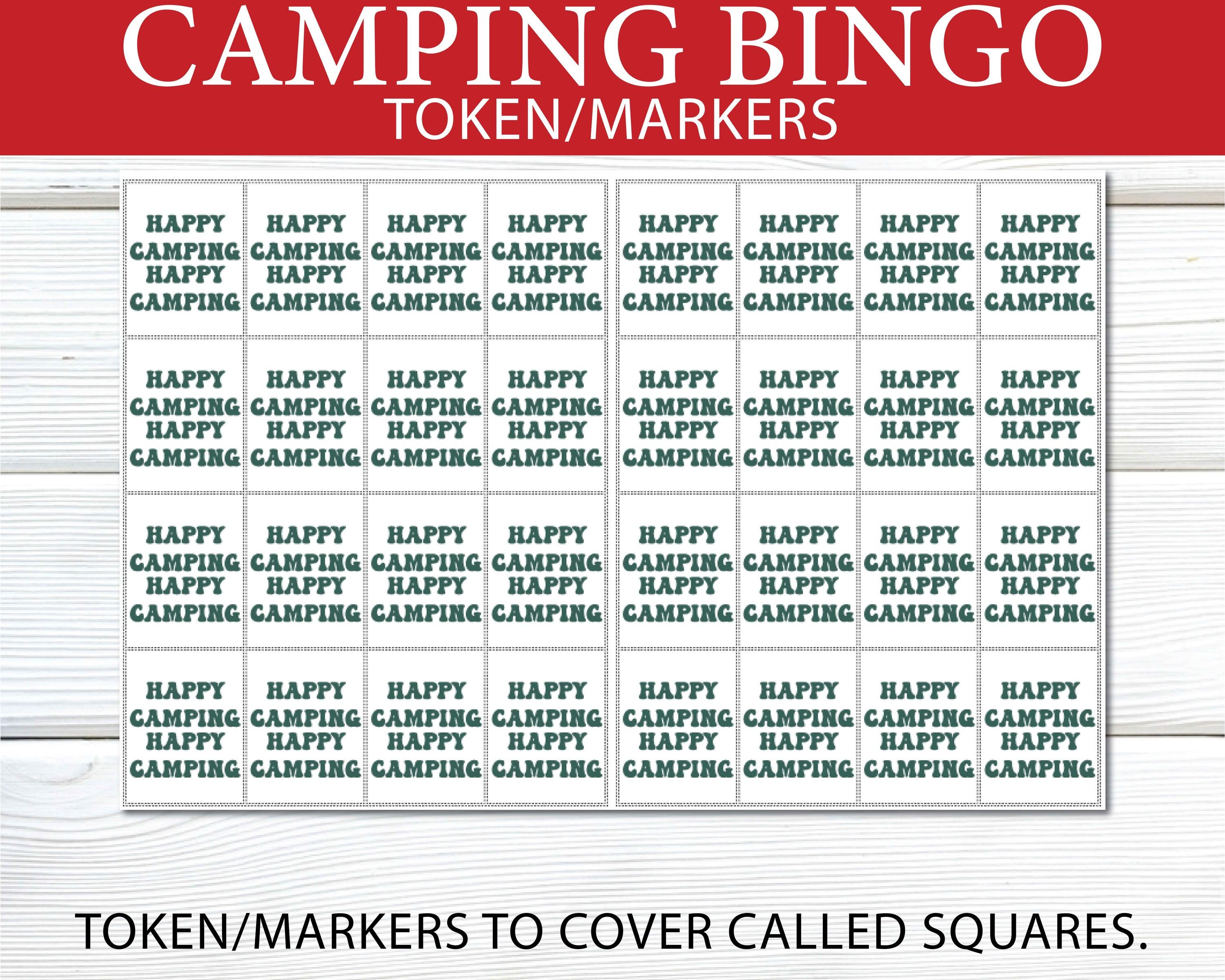 50 Camping Bingo Card Printable Game, Camping Party Game, Forest Nature ...