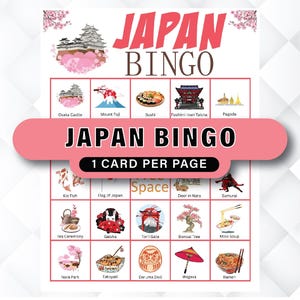 60 Japan Bingo Cards, Japan Travel Bingo, Asia Trip Vacation, Japanese ...