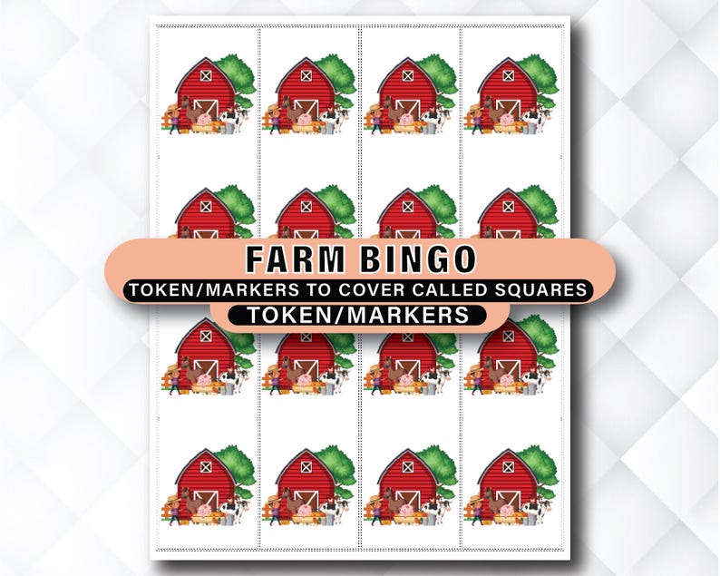 60 Farm Bingo Cards, Farm Bingo Game, Farm Party Game, Barnyard ...
