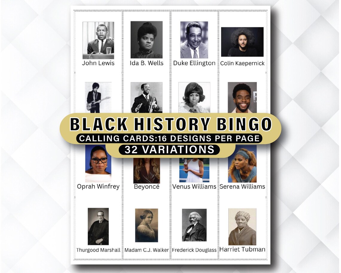 60 Black History Bingo Cards, Black History Month Bingo Game, Black ...