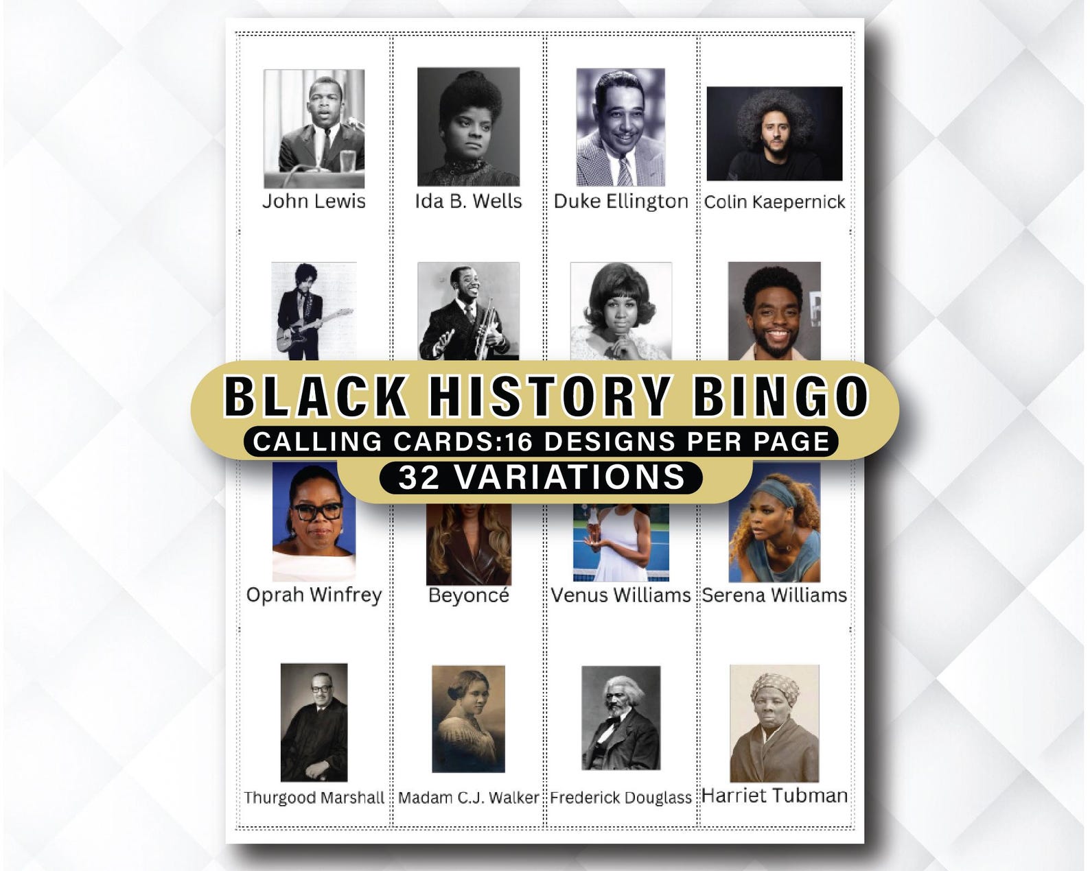 60 Black History Bingo Cards, Black History Month Bingo Game, Black ...