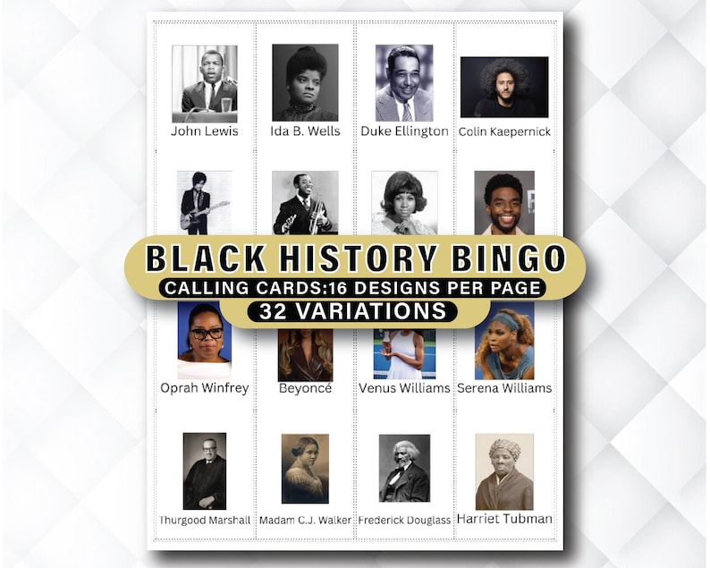 60 Black History Bingo Cards, Black History Month Bingo Game, Black ...