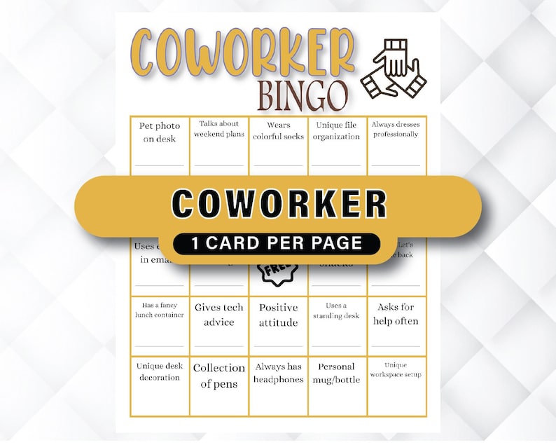 Coworker Bingo Game, Employee Bingo Game, Find Someone Who Bingo, Get ...