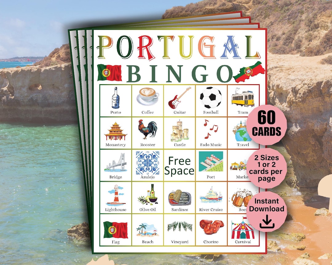 60 Portugal Bingo Cards, Portugal-themed Bingo, Europe Trip Vacation ...