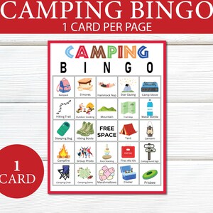 50 Camping Bingo Card Printable Game, Camping Party Game, Forest Nature ...
