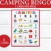 50 Camping Bingo Card Printable Game, Camping Party Game, Forest Nature ...
