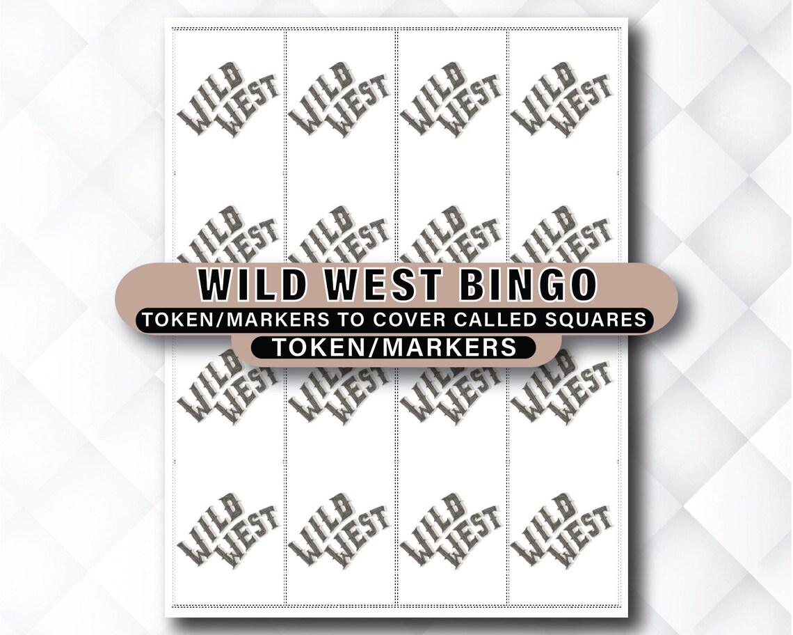 60 Wild West Bingo Cards, Bingo Games, Cowboy Bingo, Native American ...