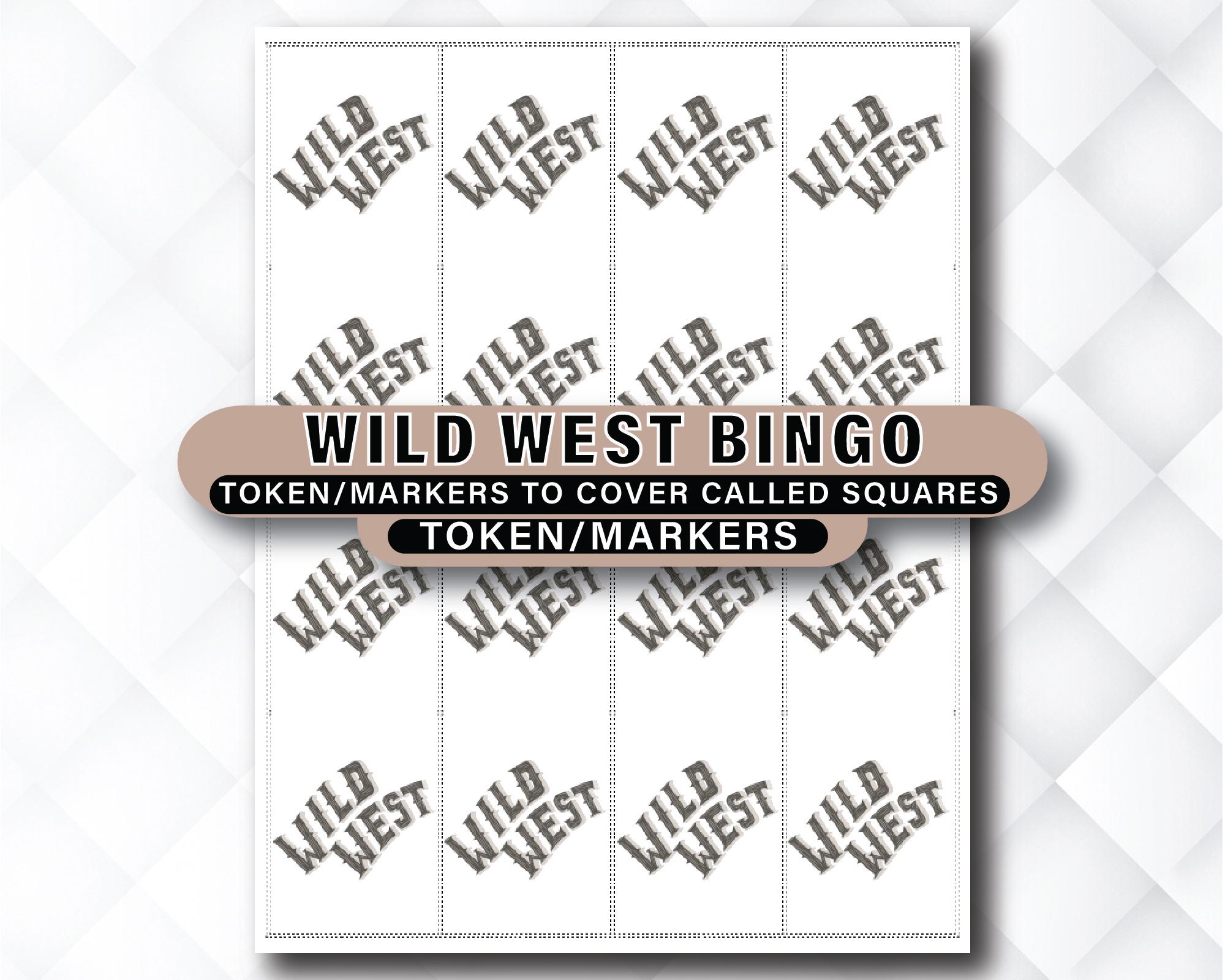 60 Wild West Bingo Cards, Bingo Games, Cowboy Bingo, Native American ...