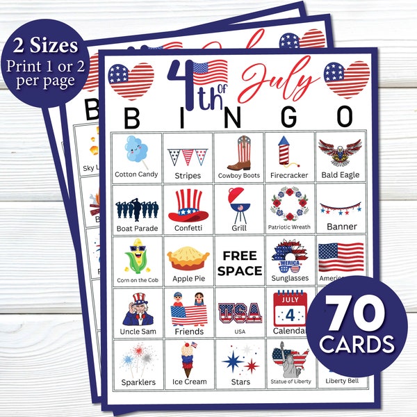 4th of July Bingo - Etsy
