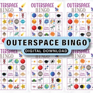 Outer Space Bingo Cards, Solar System Bingo, Astronomy Bingo, Space ...