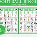 Football Bingo, 70 Unique Printable Football Bingo Cards, Football Part ...