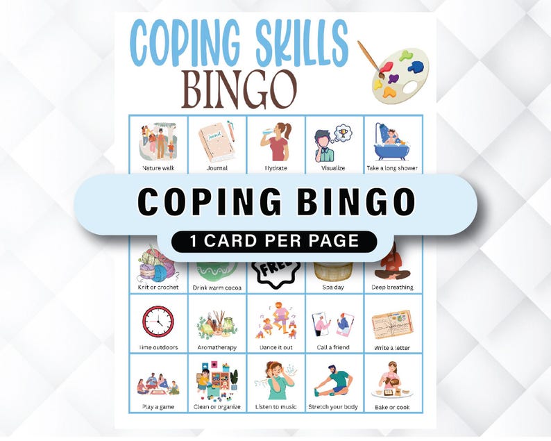 Coping Skills Bingo Game, 60 Mindfulness Bingo Cards, Classroom SEL ...