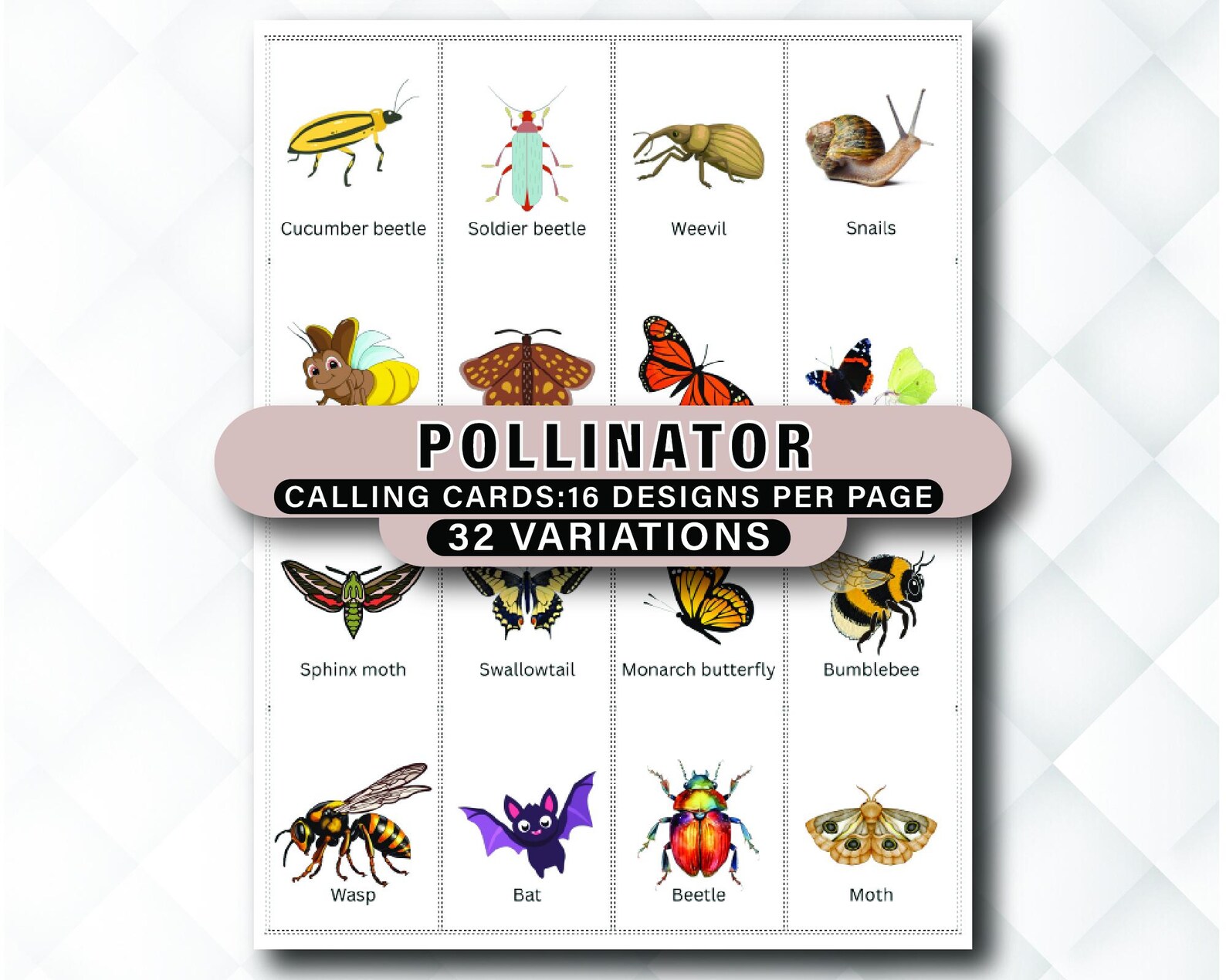 Pollinator Bingo 60 Cards, Nature Bingo Cards, STEM Game for Kids ...