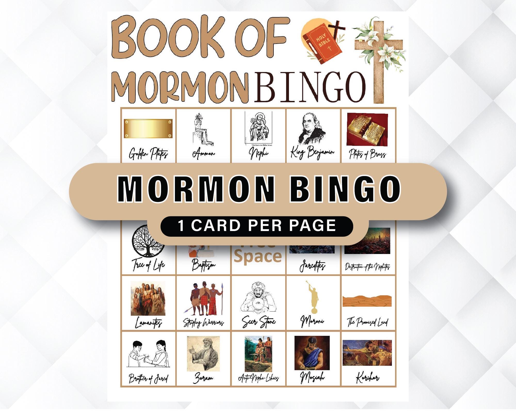 60 Book of Mormon Bingo Cards, LDS Bingo, Book of Mormon Games, Book of ...