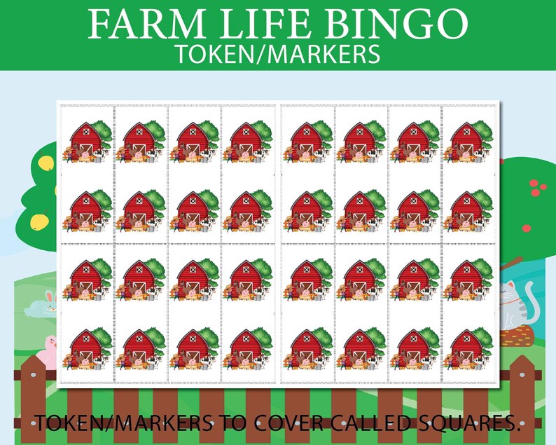 60 Printable Farm Bingo Cards, Farm Bingo Cards, Farm Party Game ...
