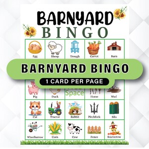 60 Barnyard Bingo Cards, Barnyard Bingo Games, Farm Bingo, Barnyard ...