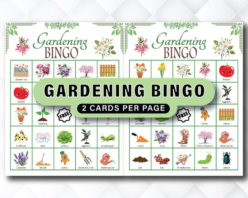 Gardening Bingo Cards, Garden Bingo, Spring Bingo, Garden Activity ...