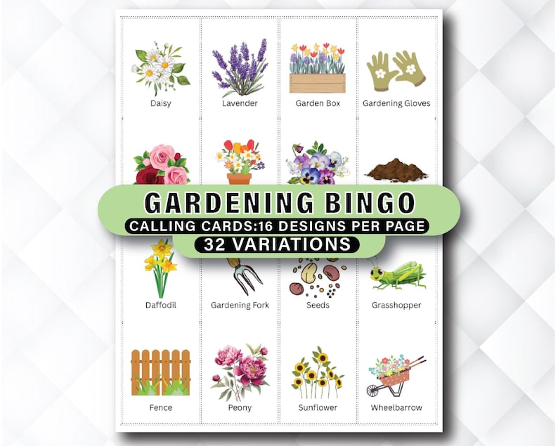 Gardening Bingo Cards, Garden Bingo, Spring Bingo, Garden Activity ...