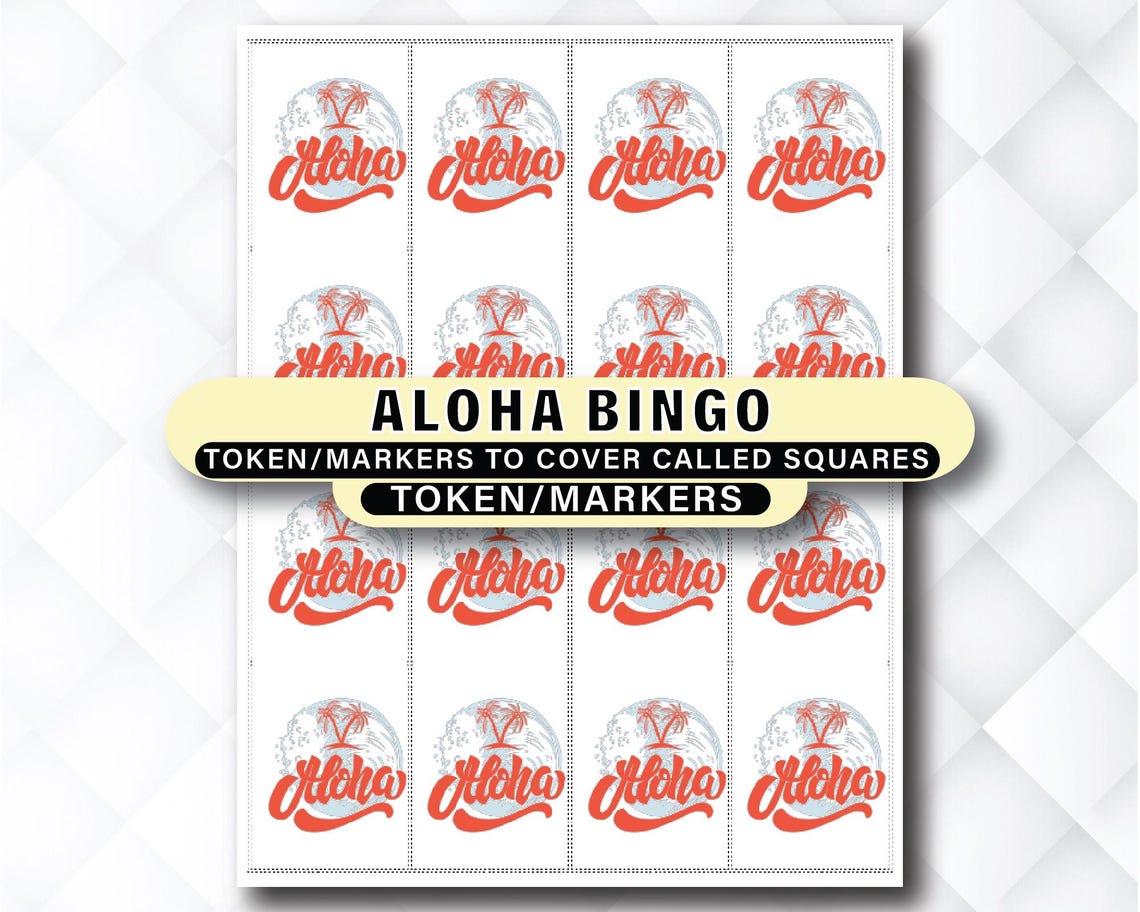 60 Aloha Bingo Cards, Luau Bingo, Hawaiian Bingo, Luau Birthday Party ...