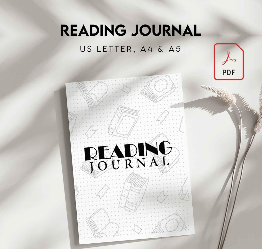 Reading Journal Cover Page, Reading Tracker, Book Tracker, PRINTABLE ...