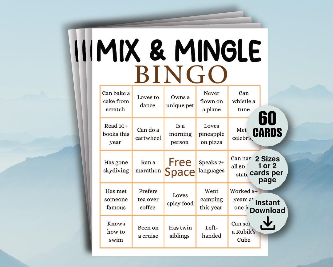 Mix and Mingle Bingo, Get to Know You Questions, Class Reunion Games ...