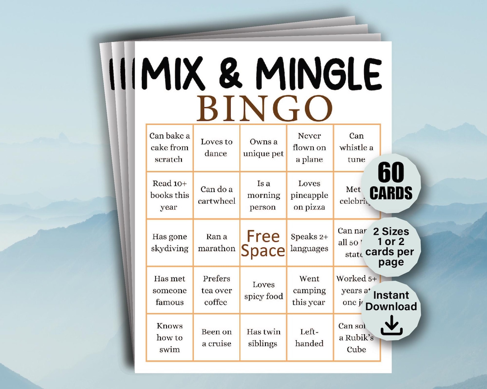 Mix and Mingle Bingo, Get to Know You Questions, Class Reunion Games ...