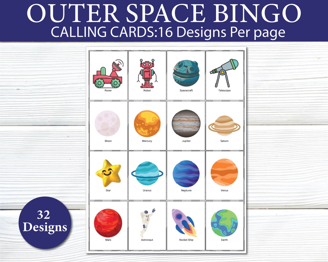Outer Space Bingo, Solar System Bingo, Astronomy Bingo, 40 Printable ...