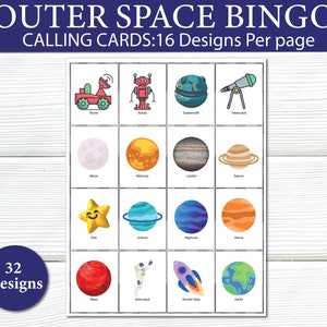 Outer Space Bingo, Solar System Bingo, Astronomy Bingo, 40 Printable ...