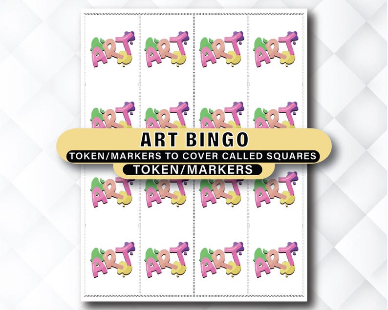 Art Bingo Game, 60 Unique Art Bingo Cards, Art Party Game for Kids, Art ...