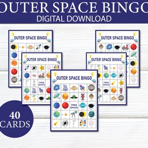 Outer Space Bingo, Solar System Bingo, Astronomy Bingo, 40 Printable ...