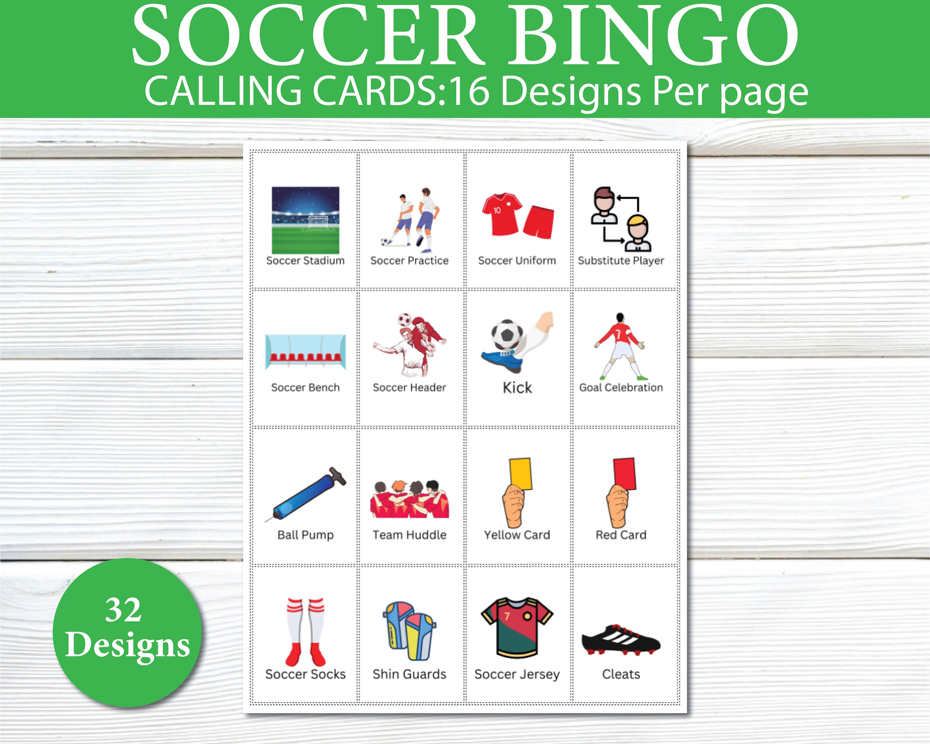 Soccer Bingo, 50 Soccer Bingo Cards, Soccer Game, Soccer Party Game ...