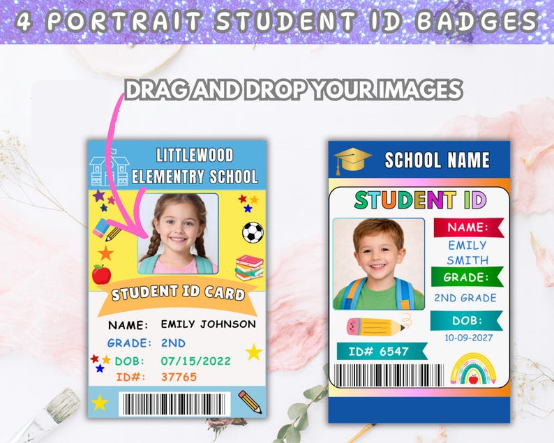 Student ID Card Printable, Editable Homeschool ID Badge for Pretend ...